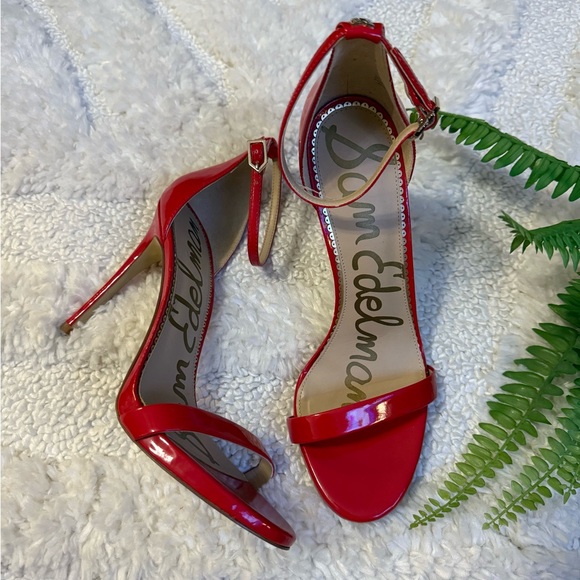 Sam Edelman | Shoes | Sam Edelman Red Patent Leather Stiletto Heels ...